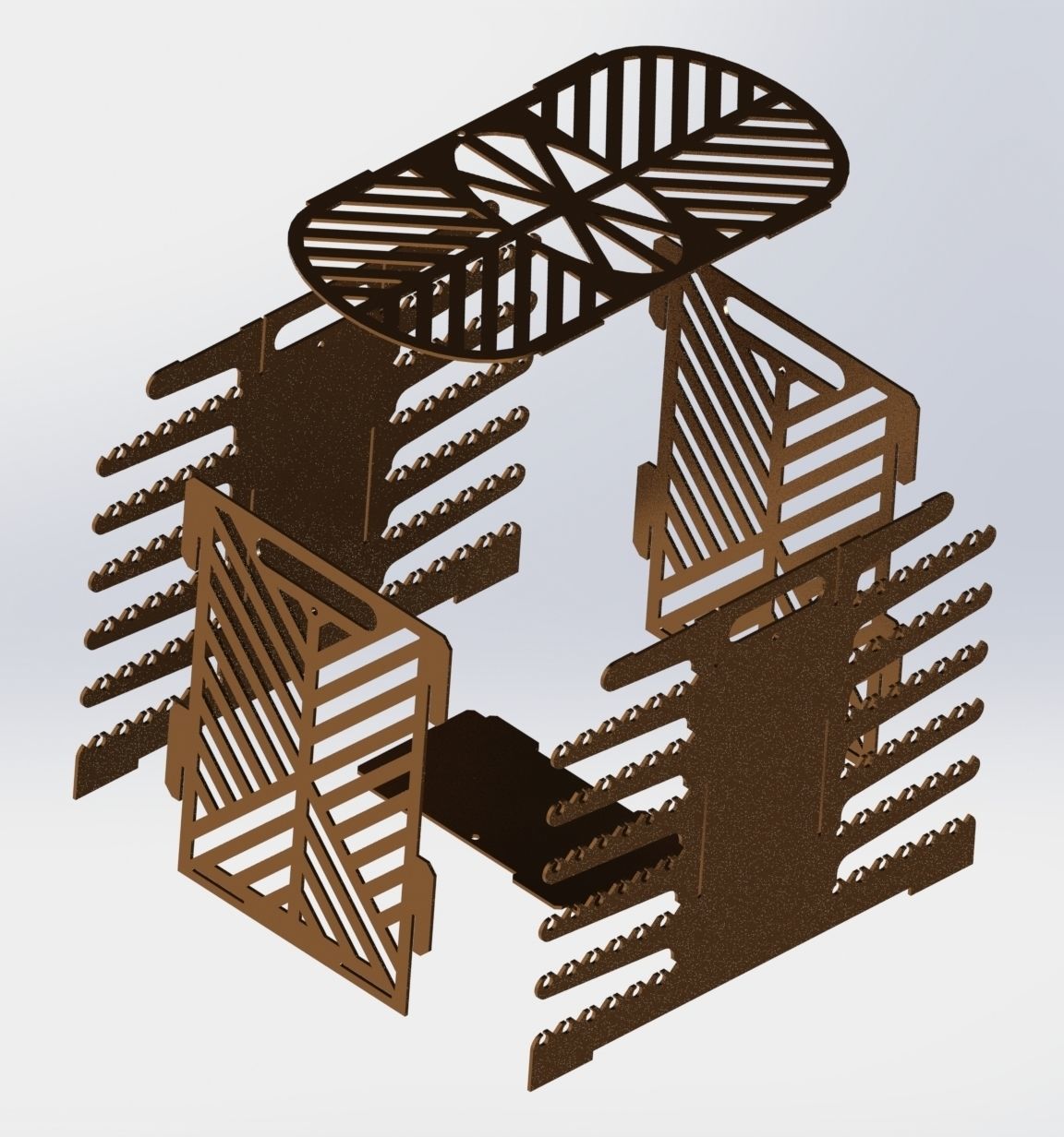 3D model Vertical collapsible brazier with design VR / AR / low-poly ...