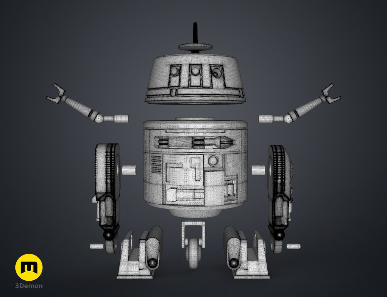 C1-10P Chopper Droid - Star Wars 3D model 3D printable | CGTrader
