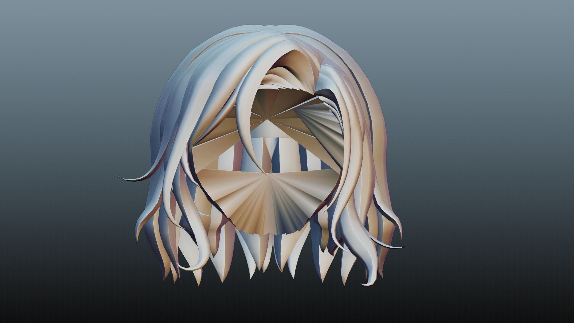 3D model Female hair low poly 4 color model VR / AR / low-poly | CGTrader
