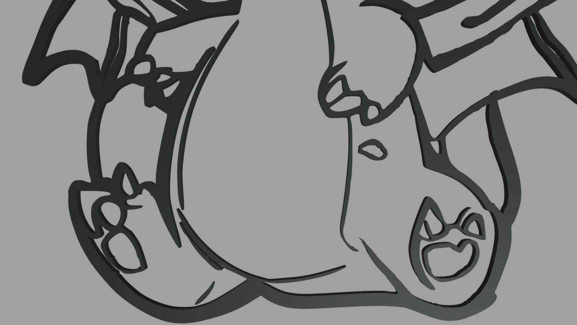 Charizard Wall Silhouette 01 3D model 3D printable | CGTrader