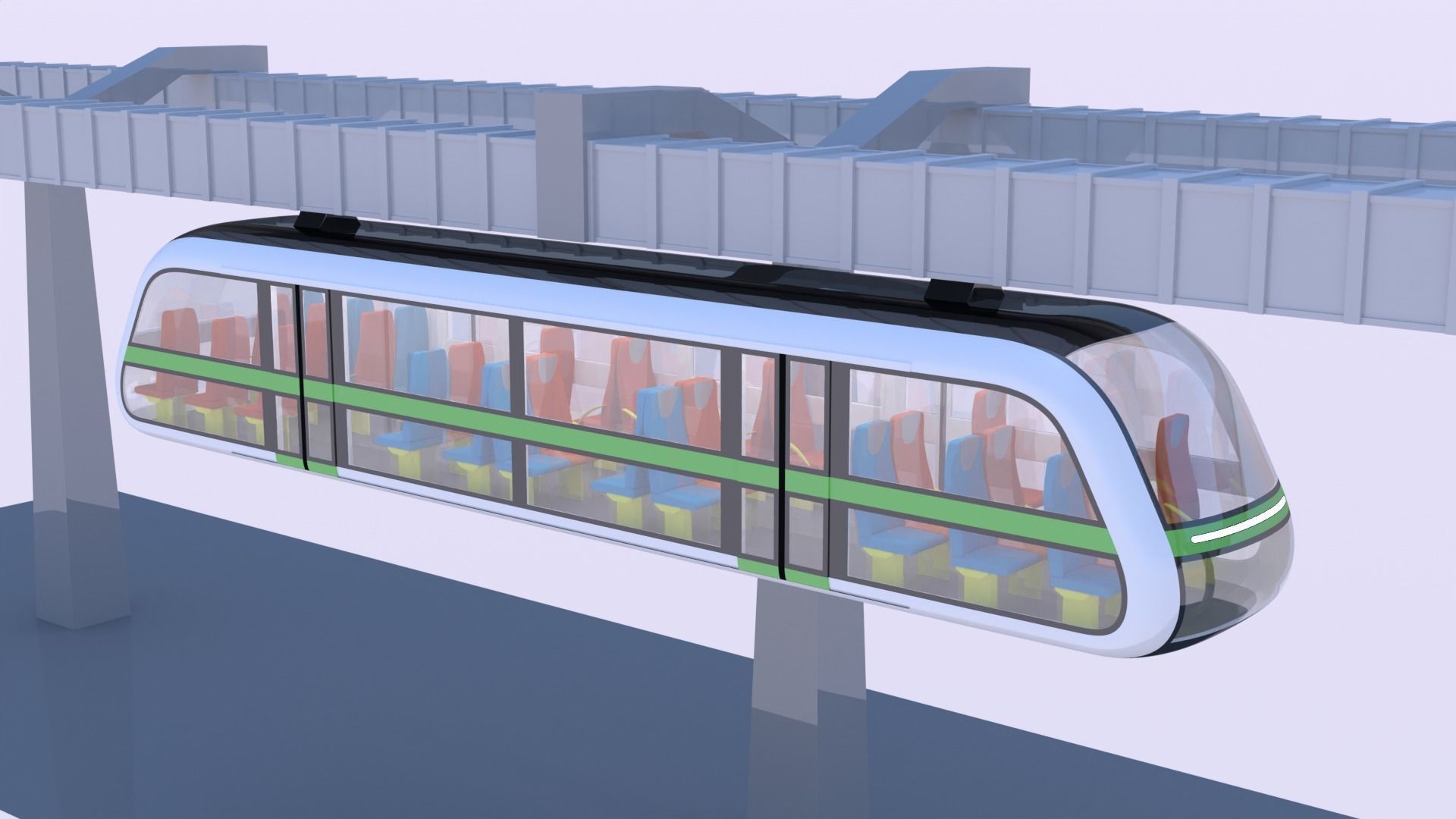 Sky train concept 2023 3D model | CGTrader