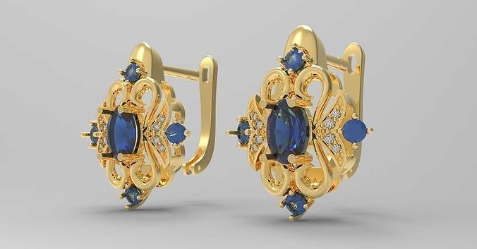 Classic earrings free 3D model 3D printable | CGTrader