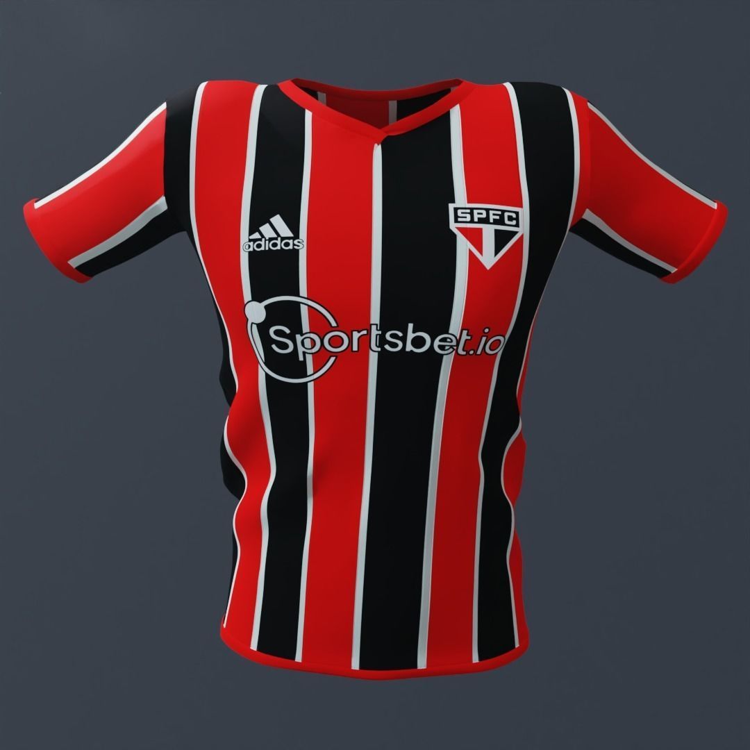 Uniforme de Futebol Paulista - Jersey Brazilian Soccer 3D model rigged ...