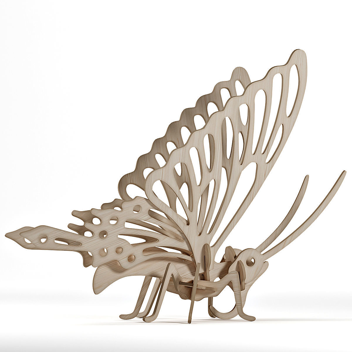 wooden butterfly 3D model | CGTrader