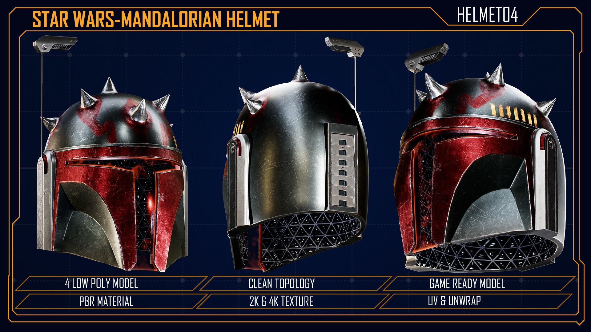 3D model Star-Wars Mandalorian Helemt VR / AR / low-poly | CGTrader