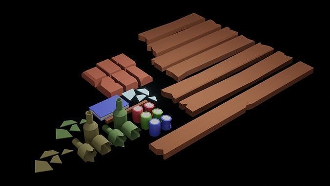 Low Poly Cartoon Trash Pack free VR / AR / low-poly 3D model | CGTrader