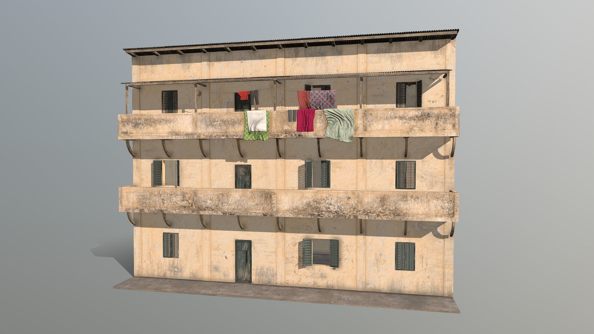 3D Model Collection Colonial Buildings VR / AR / low-poly | CGTrader