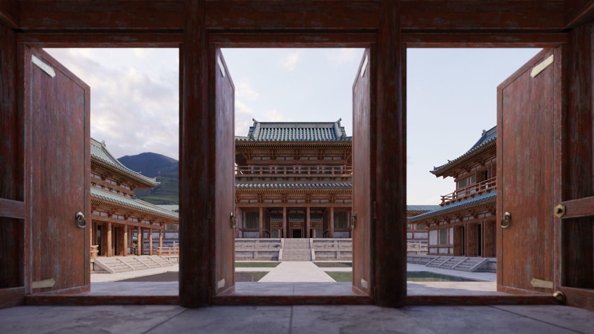 3D model Japanese Modular Temple Full Map VR / AR / low-poly | CGTrader