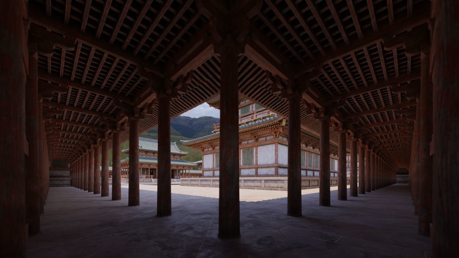 3D model Japanese Modular Temple Full Map VR / AR / low-poly | CGTrader