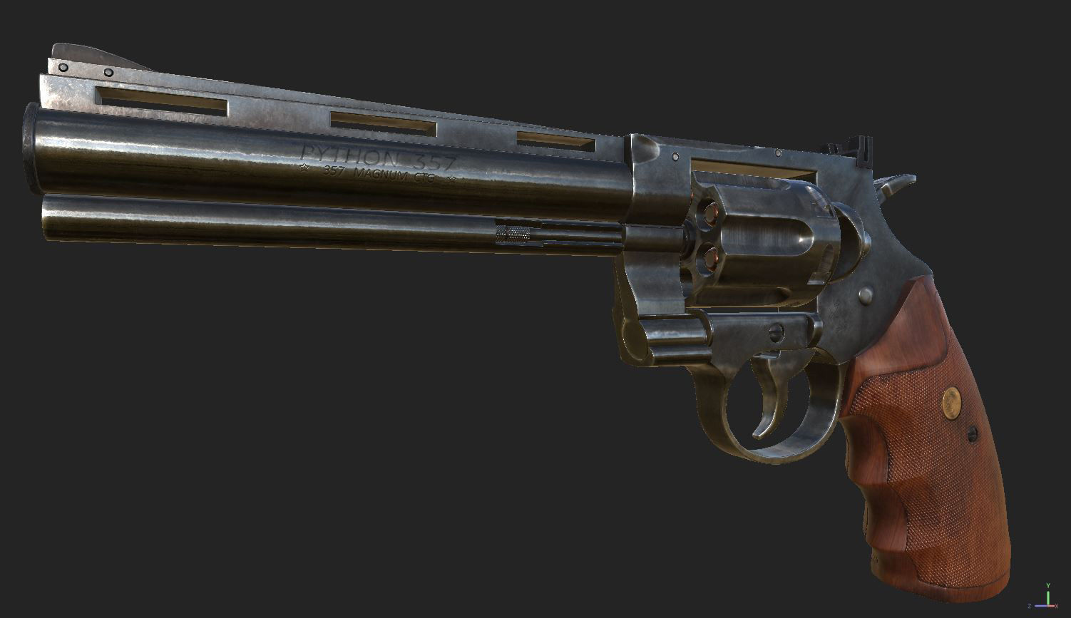 3D model PBR Colt Python 357 Magnum Revolver Mid-poly game ready VR ...