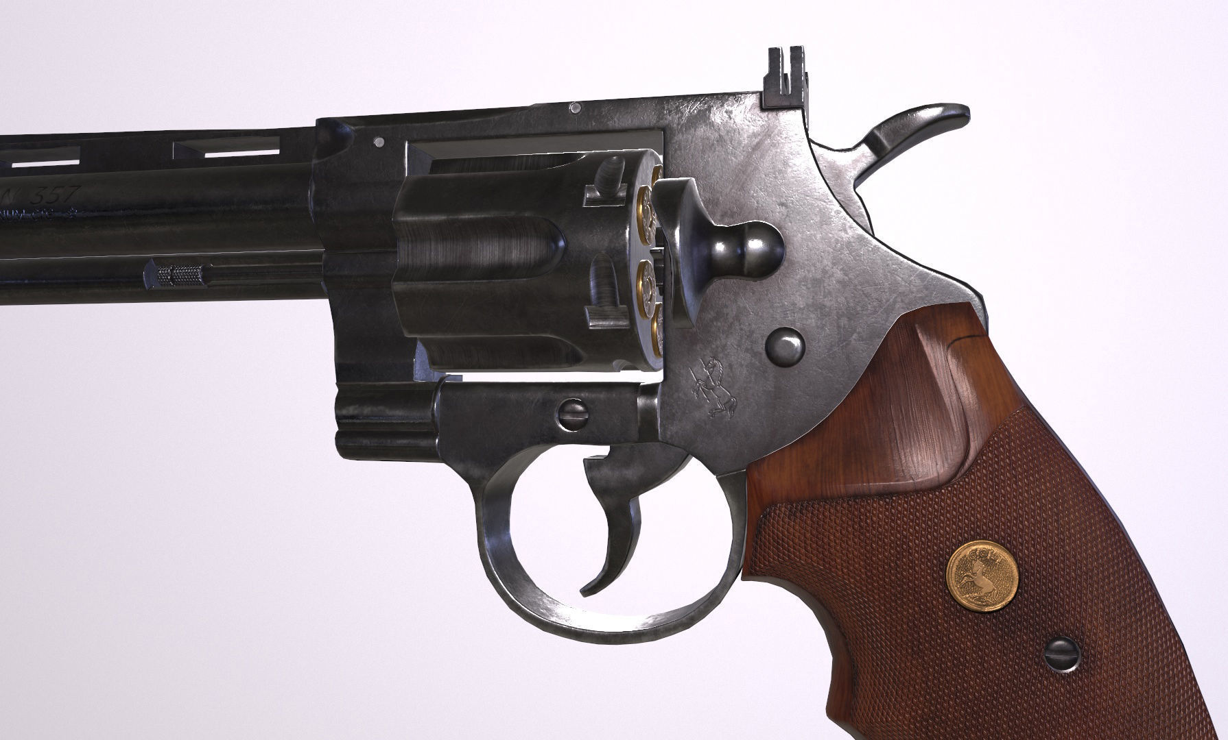 3D model PBR Colt Python 357 Magnum Revolver Mid-poly game ready VR ...