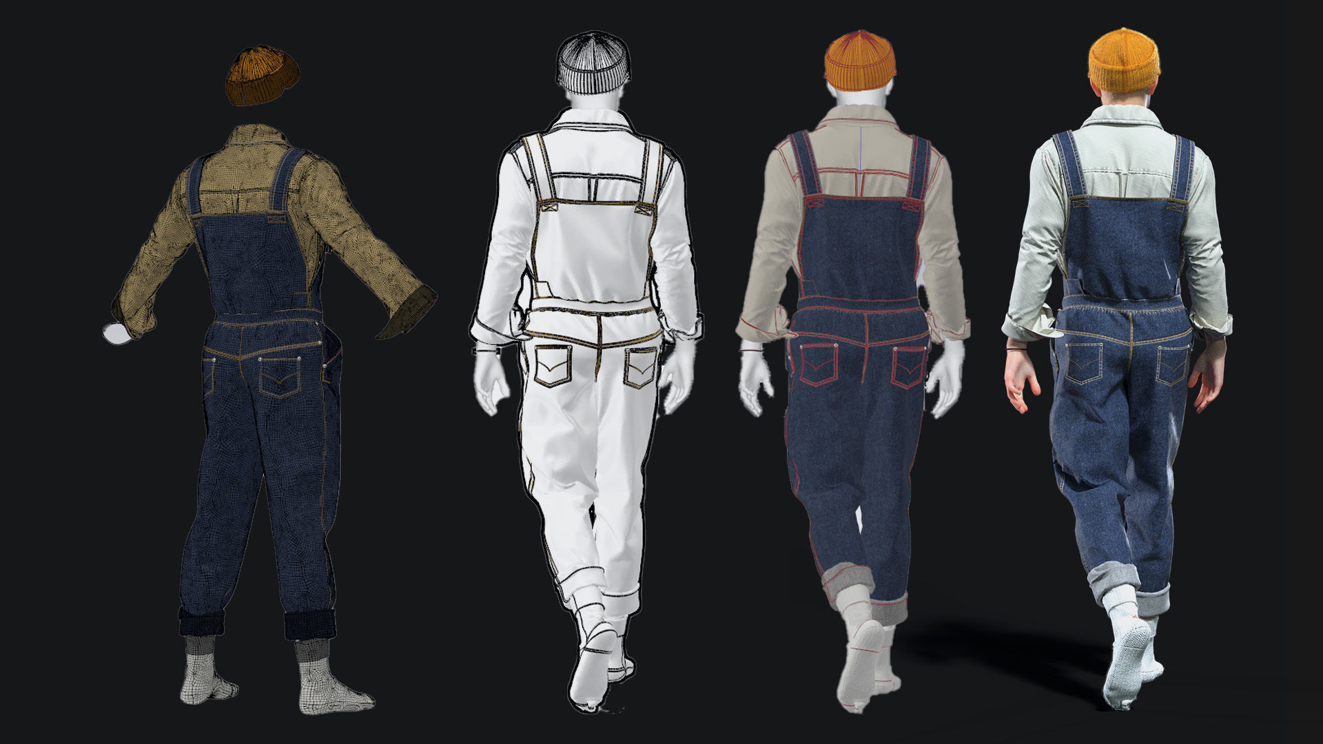 Farmer men outfit 3D model rigged | CGTrader