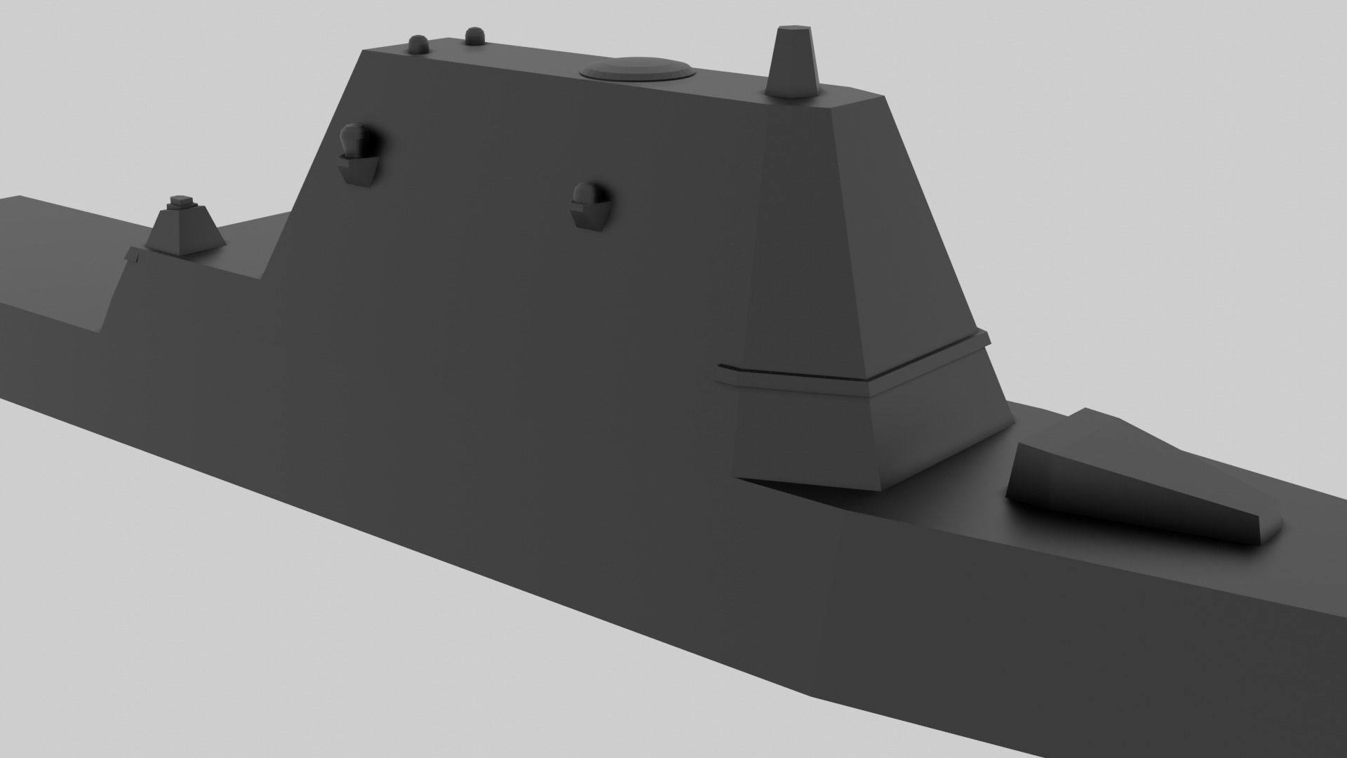 USS Zumwalt - Model for small scale printing free 3D model 3D printable ...