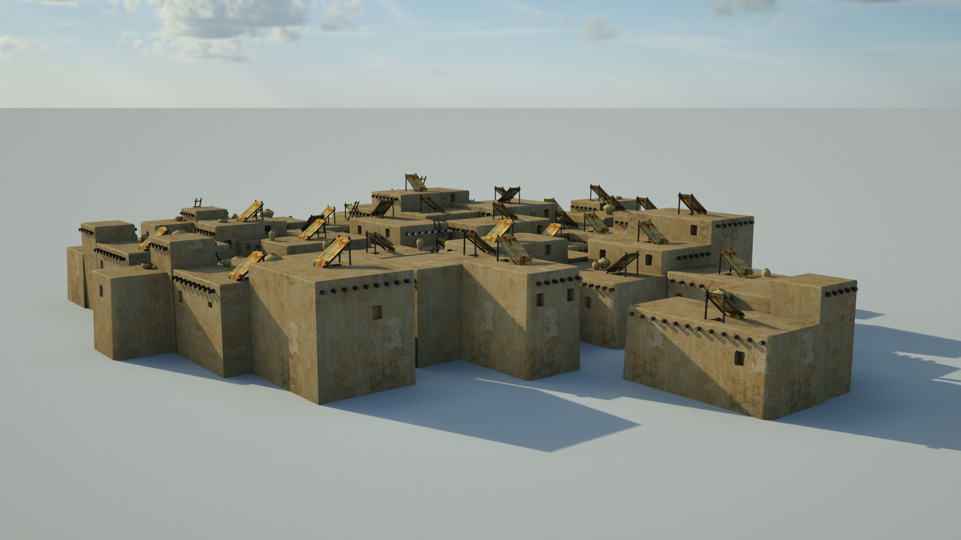 Prehistoric neolithic structures village 3D model | CGTrader