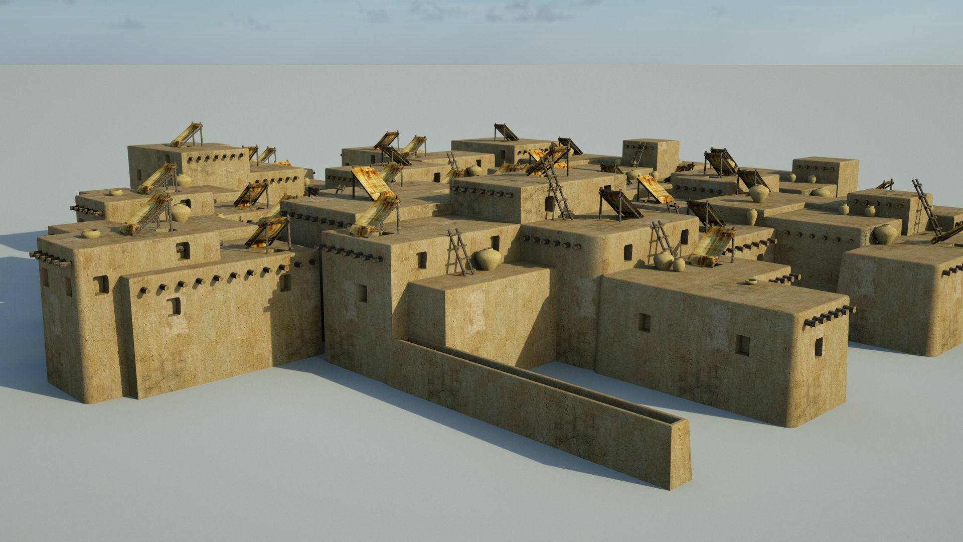 Prehistoric neolithic structures village 3D model | CGTrader