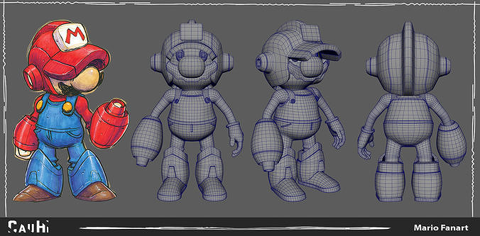 Free file Model Mario machine free VR / AR / low-poly 3D model | CGTrader