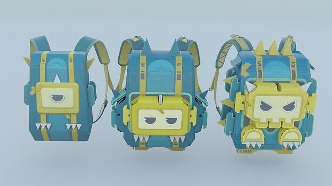 Bag 3x Cardboard Dino Backpack 3D model | CGTrader