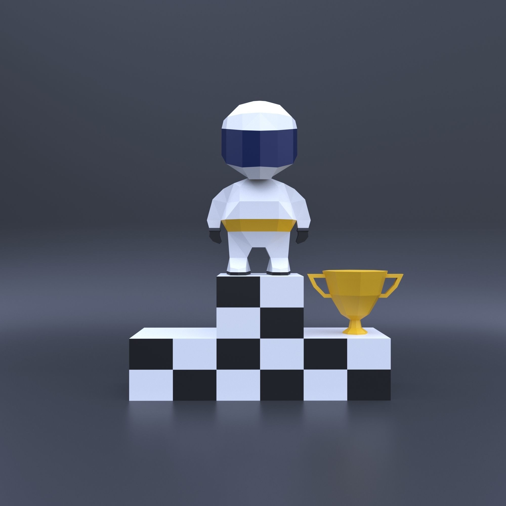 Low Poly RacerModel Origami 3D print model 3D print model 3D model 3D ...