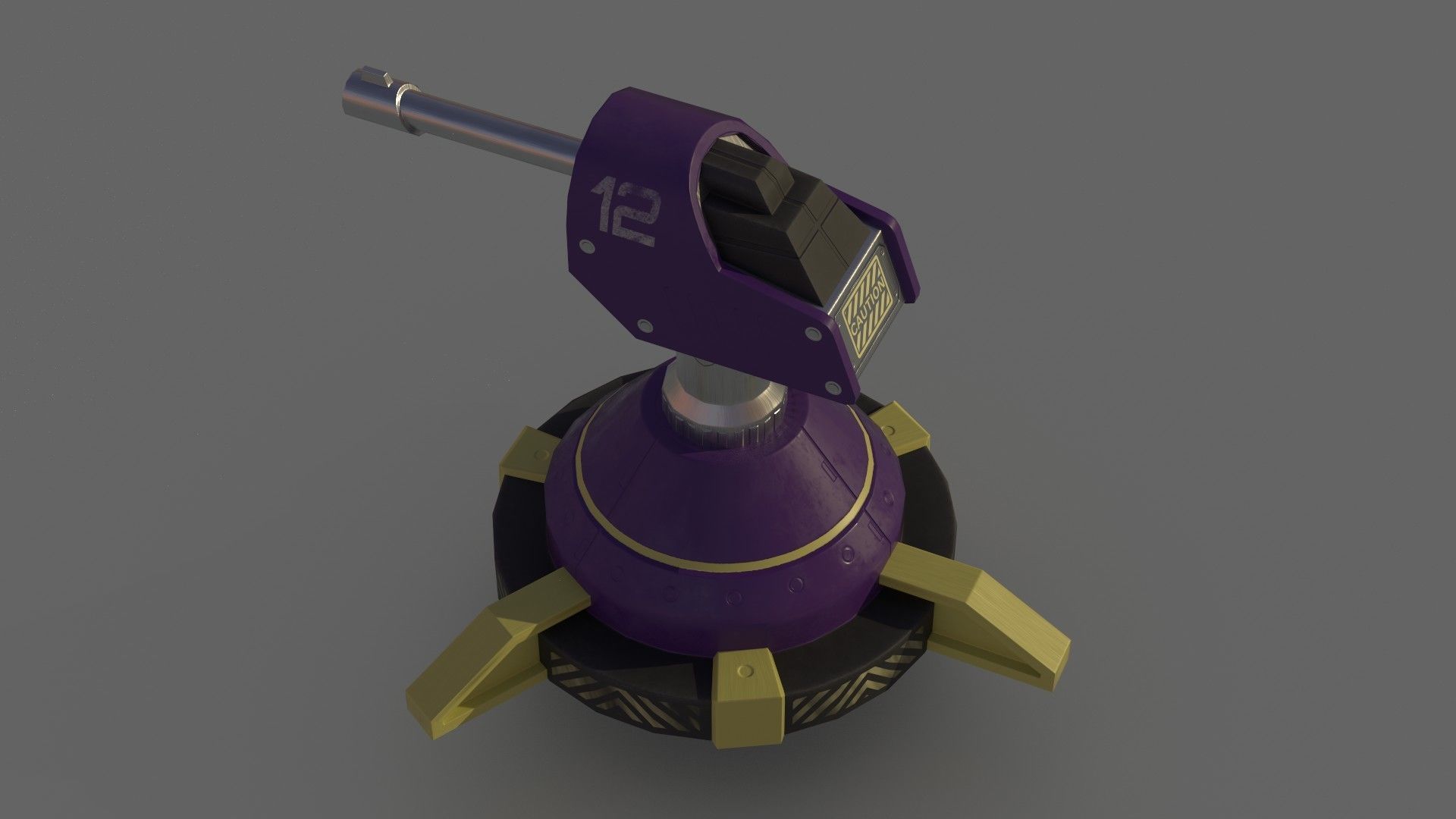 Laser Turret First level free VR / AR / low-poly 3D model animated ...