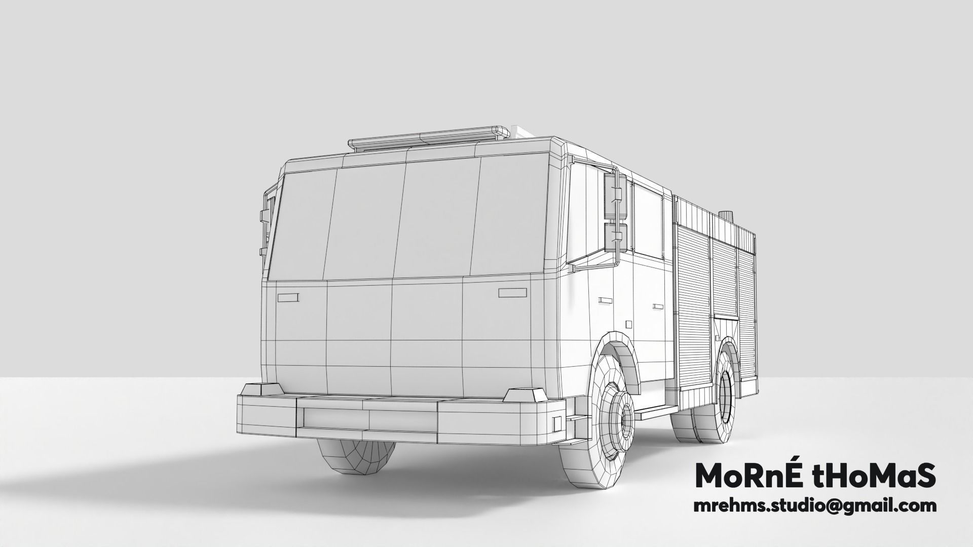 Cape Town Fire Engine free 3D model rigged | CGTrader