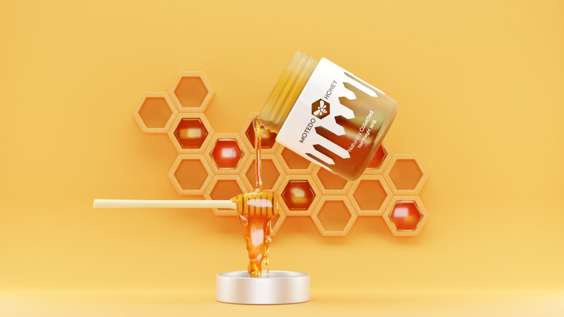 3D model Honey Bottles with Label - 3D Model VR / AR / low-poly | CGTrader