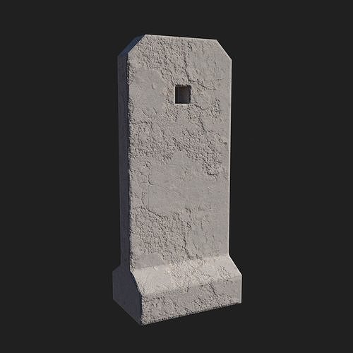 Damaged Concrete Barricade 3D model | CGTrader