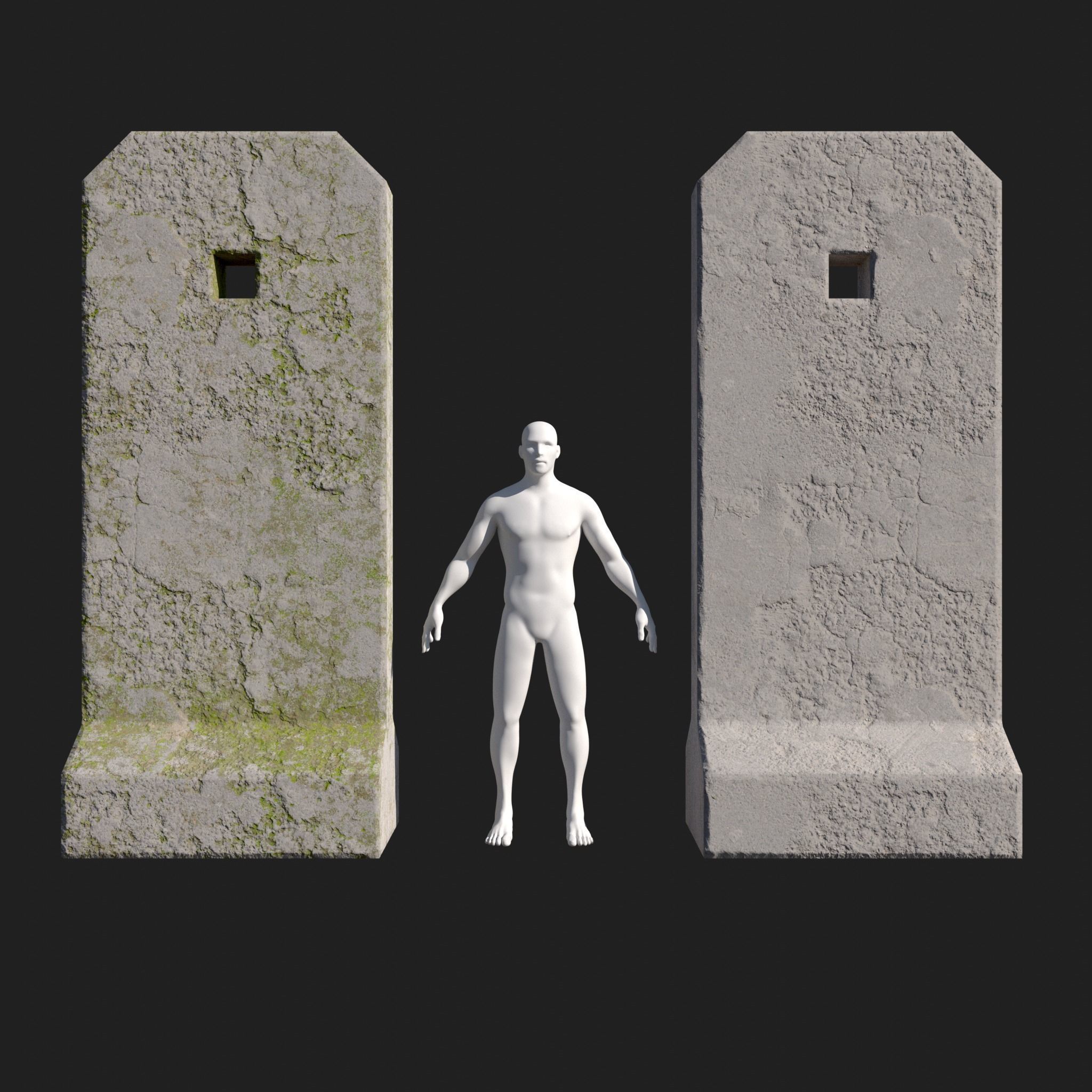 Damaged Concrete Barricade 3D model | CGTrader