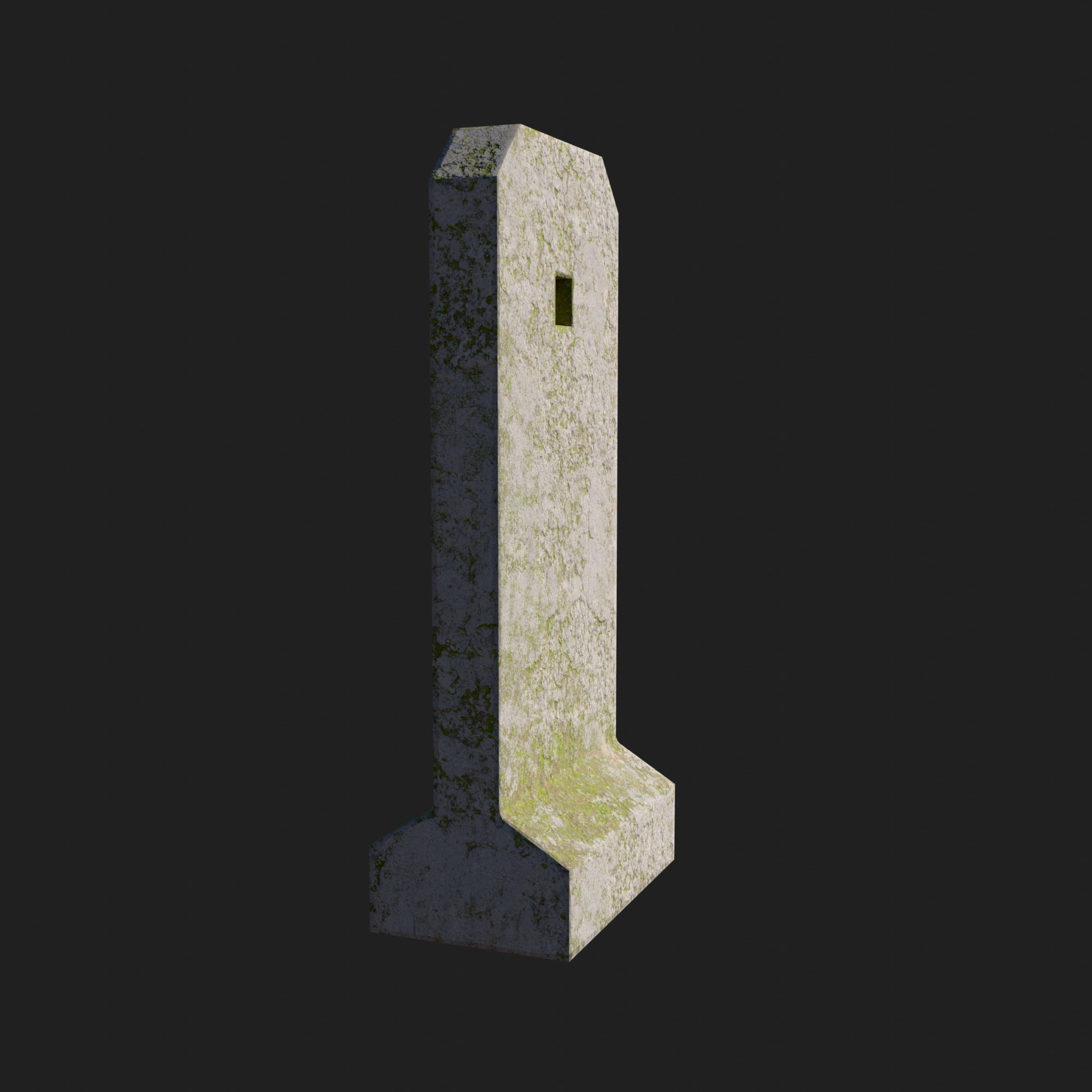 Damaged Concrete Barricade 3D model | CGTrader