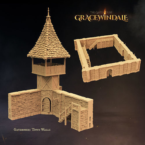 Town Walls Set 3D model 3D printable | CGTrader