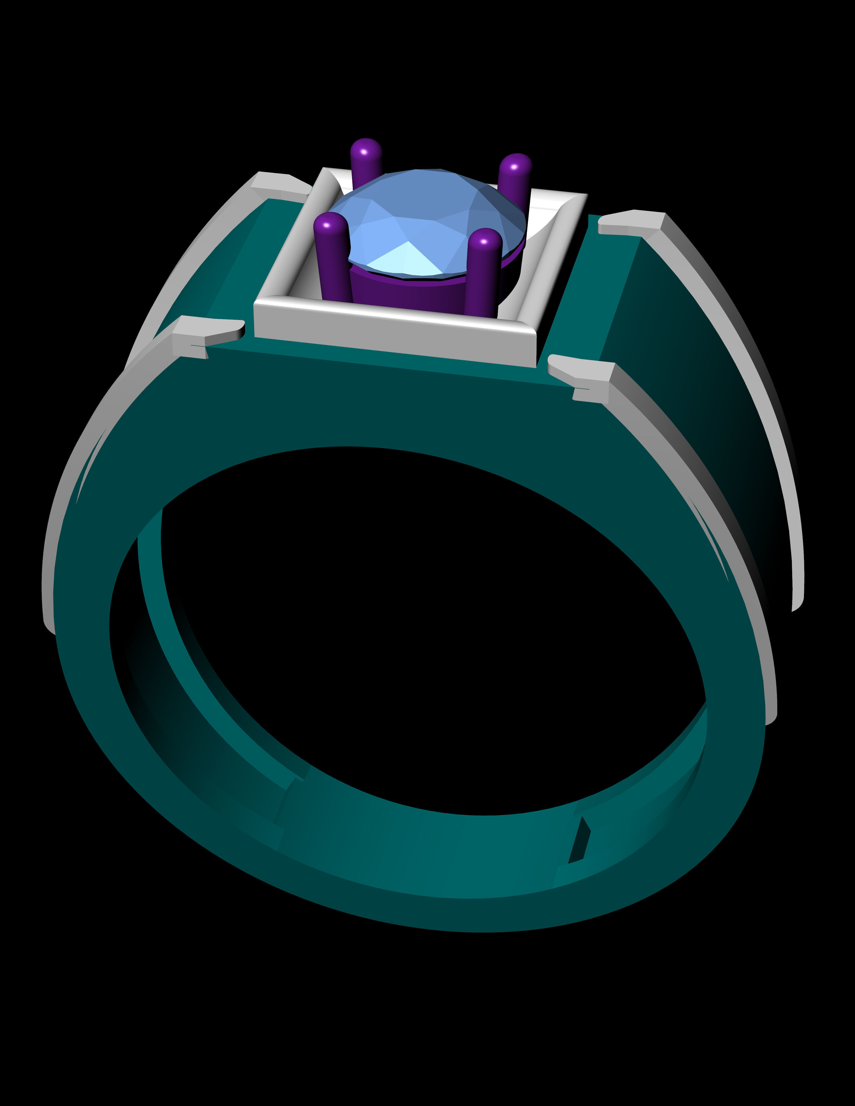 Diamond Soliter Ring For Men 3D print model 3D model 3D printable ...