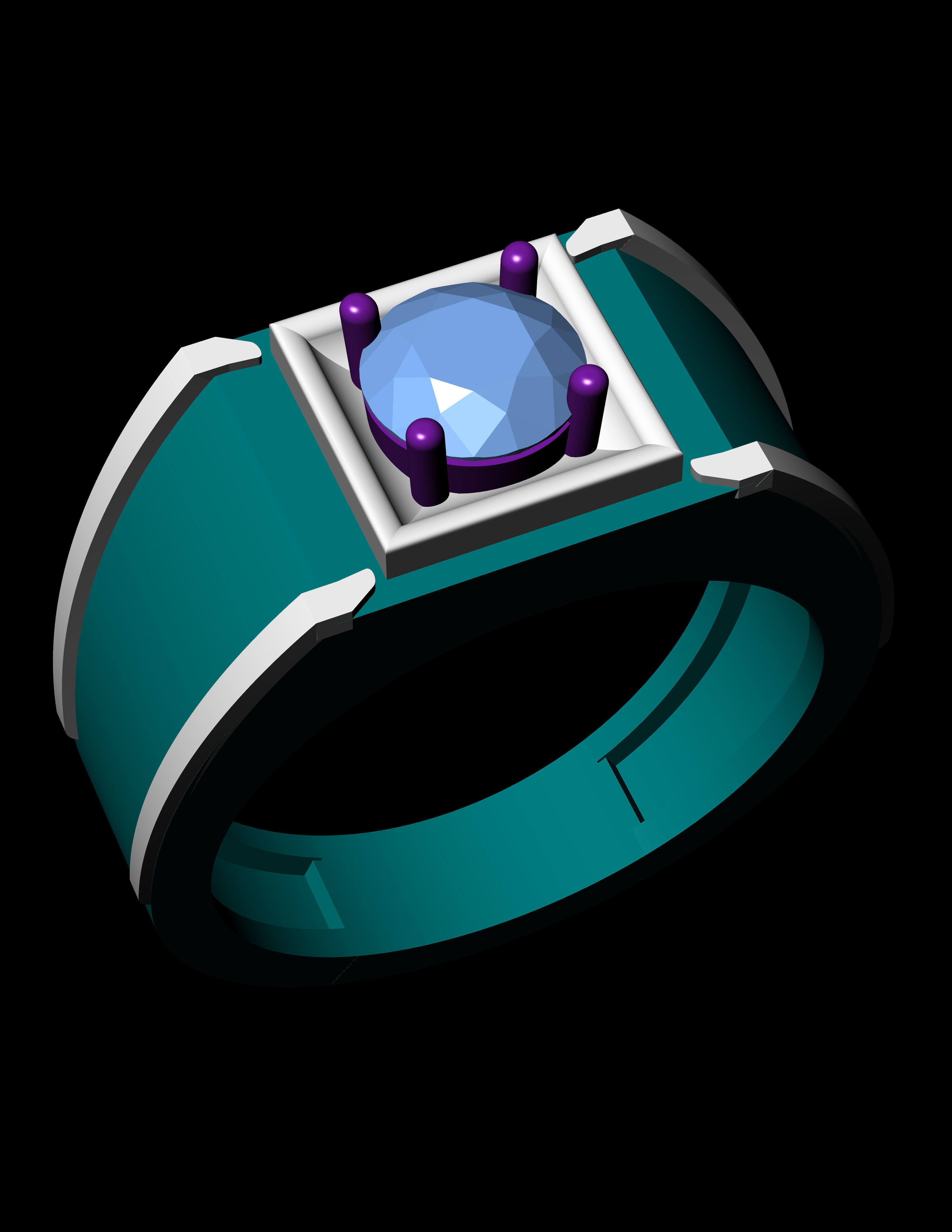 Diamond Soliter Ring For Men 3D print model 3D model 3D printable ...