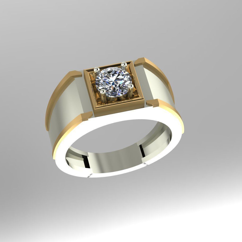 Diamond Soliter Ring For Men 3D print model 3D model 3D printable ...
