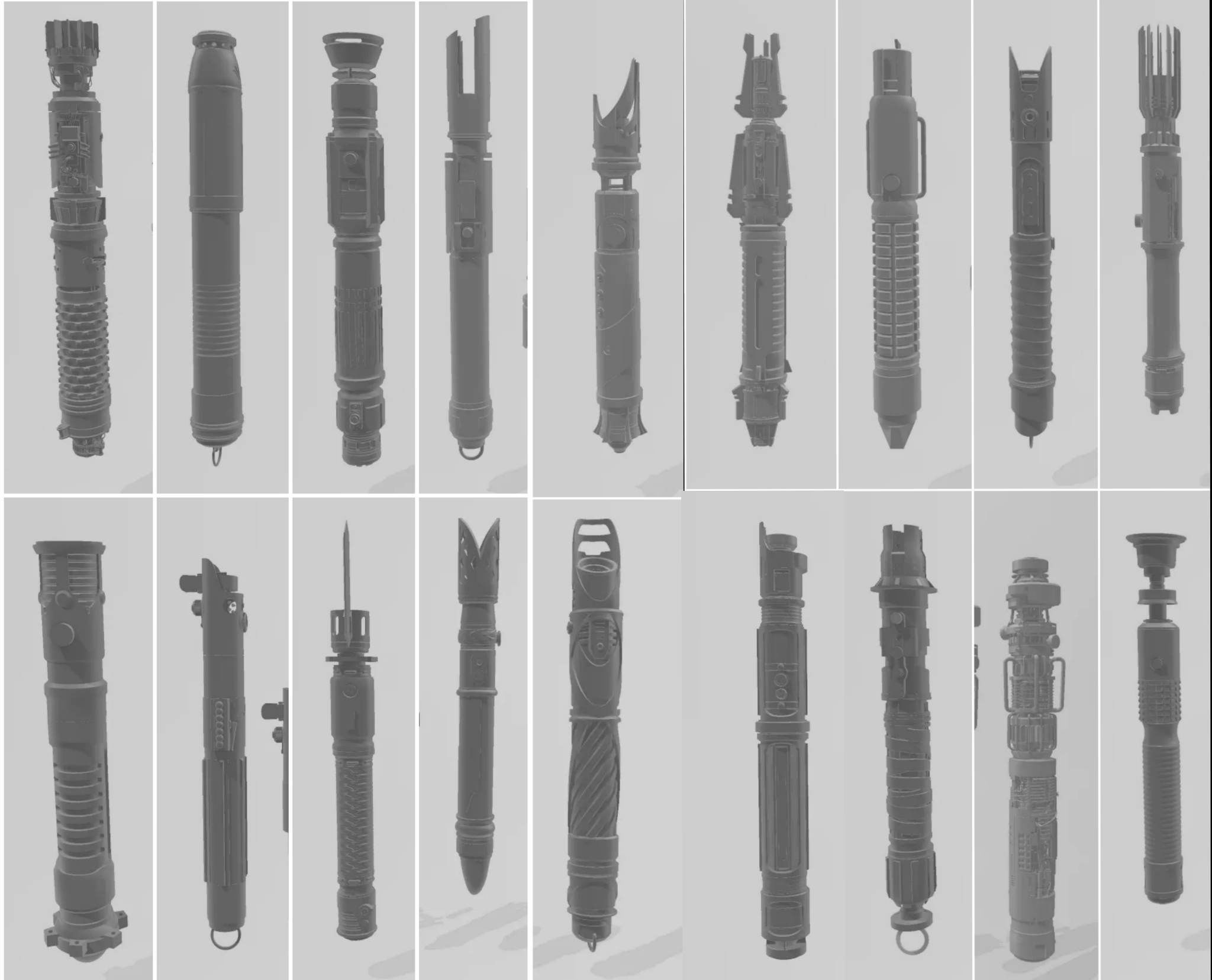 Jedi Survivor All 18 lightsabers 3D model 3D printable | CGTrader
