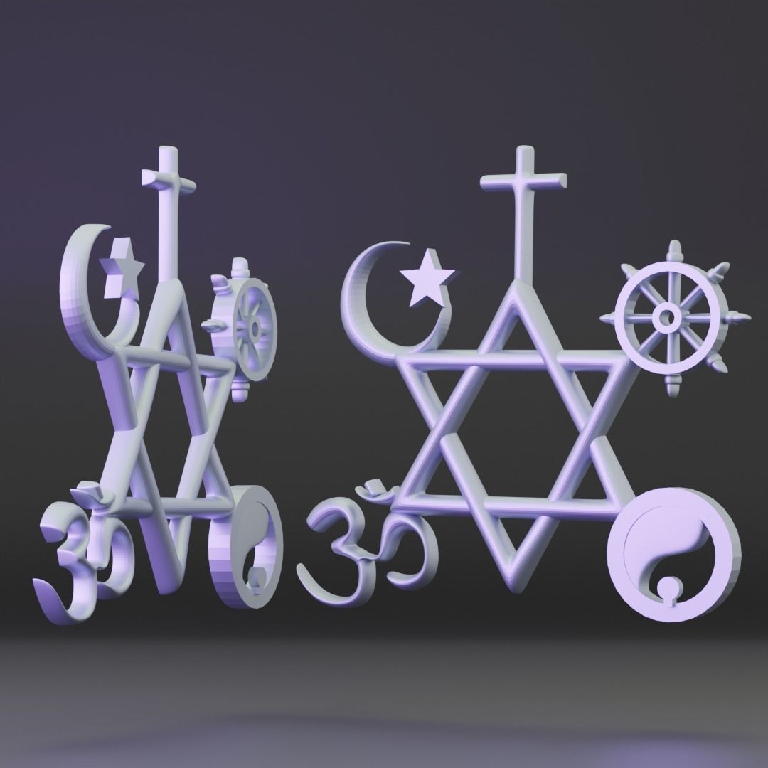 3d printable All religions multi religions atheist wall art 3D model 3D ...