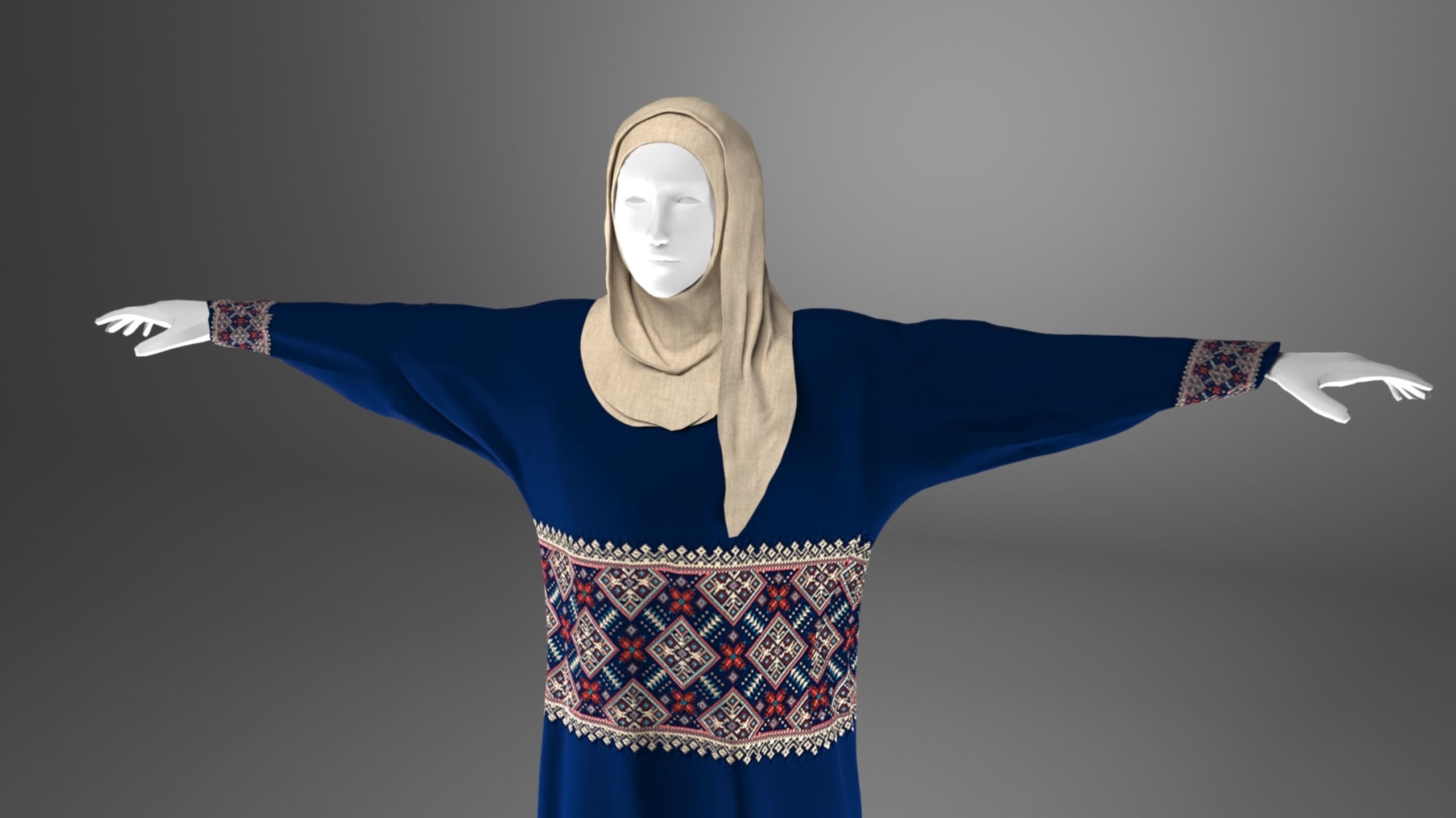 arabic dress with Hijab 3D model | CGTrader