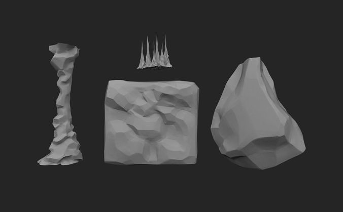 3D model Full Stylized Cave Set VR / AR / low-poly | CGTrader