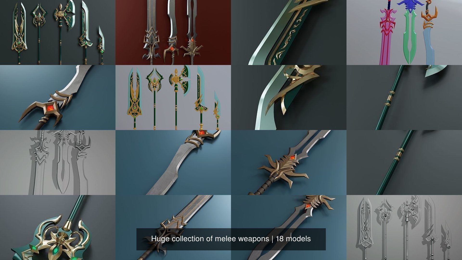 Huge collection of melee weapons | CGTrader