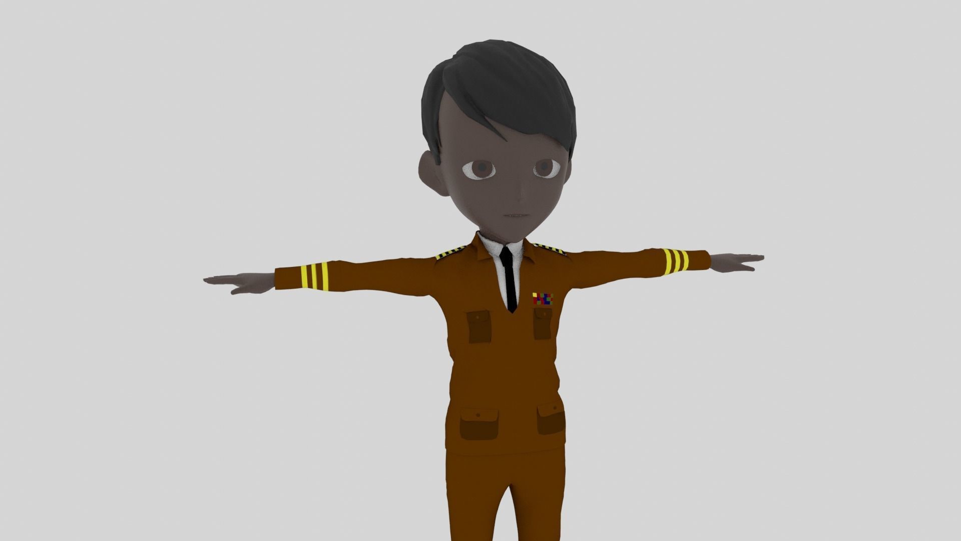 3D model Commander - Cartoon Character Afro Man VR / AR / low-poly ...