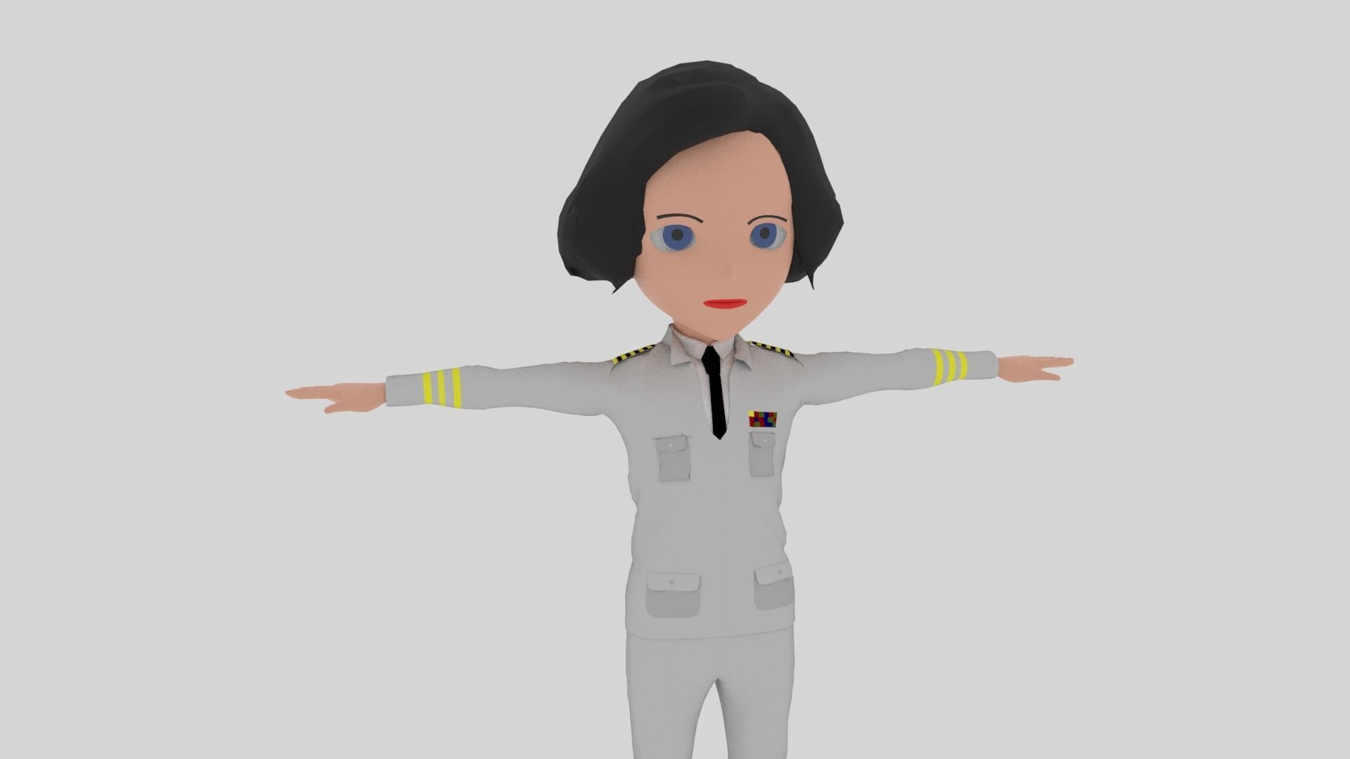 3D model Commander - Cartoon Character Woman VR / AR / low-poly | CGTrader