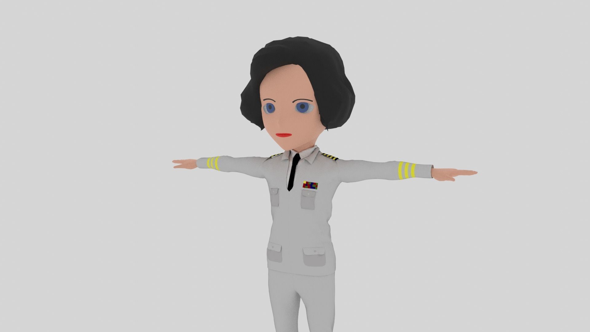 3D model Commander - Cartoon Character Woman VR / AR / low-poly | CGTrader