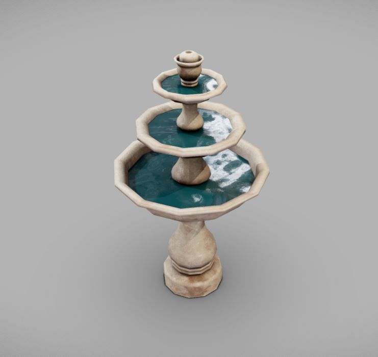 3D model Fountain VR / AR / low-poly | CGTrader
