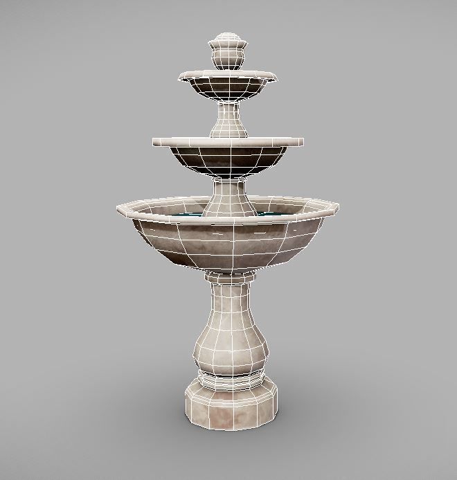 3D model Fountain VR / AR / low-poly | CGTrader