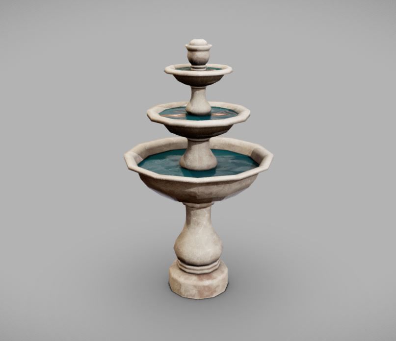 3D model Fountain VR / AR / low-poly | CGTrader