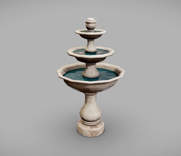 3D model Fountain VR / AR / low-poly | CGTrader