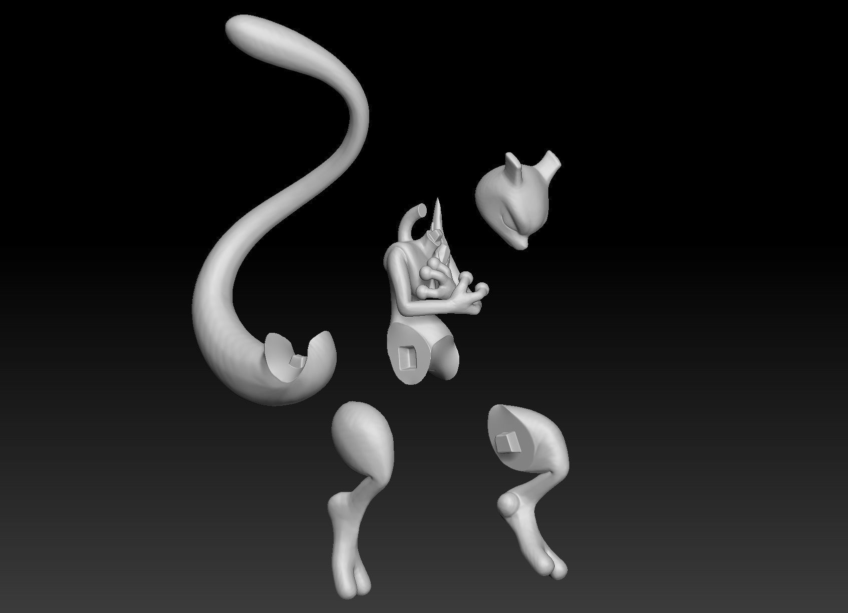 Pokemon Shadow Mewtwo 3D model 3D printable | CGTrader