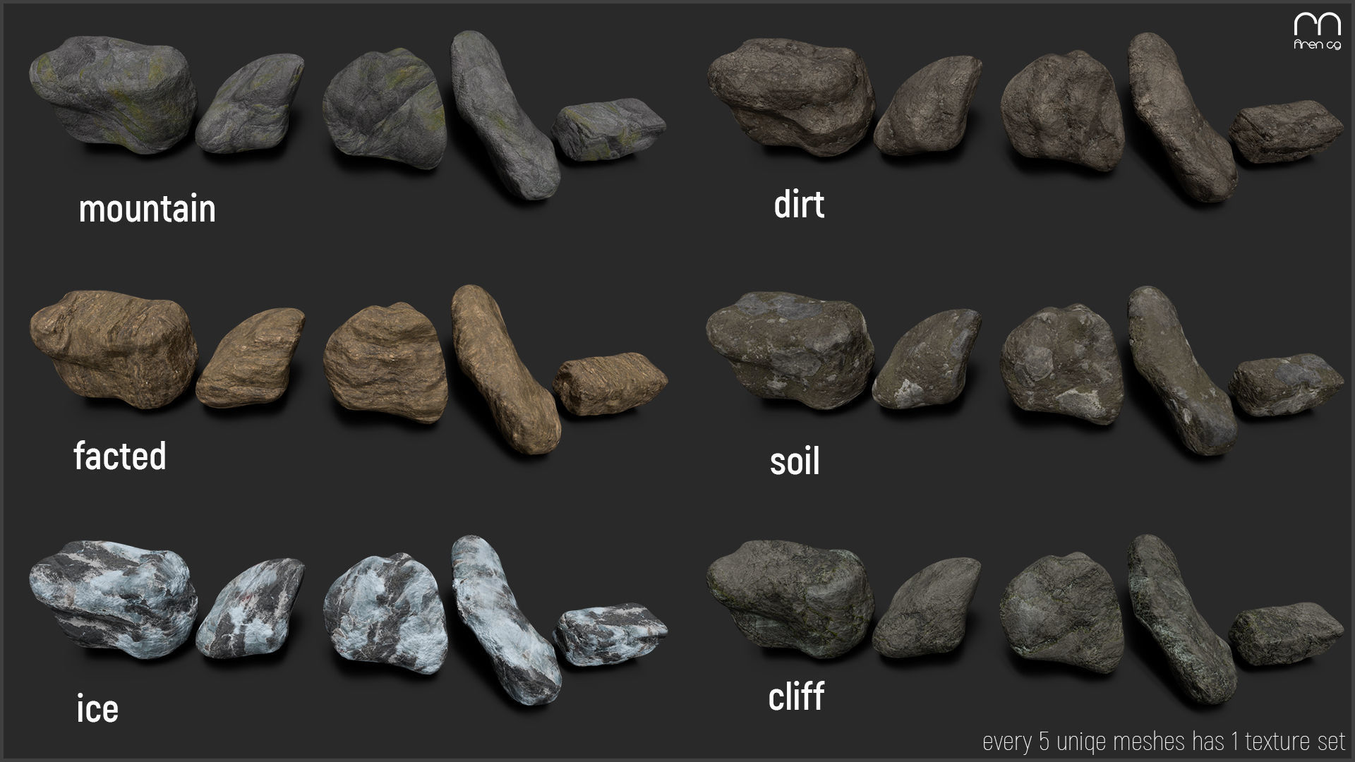 3D model Ac Rocks -Unity VR / AR / low-poly | CGTrader
