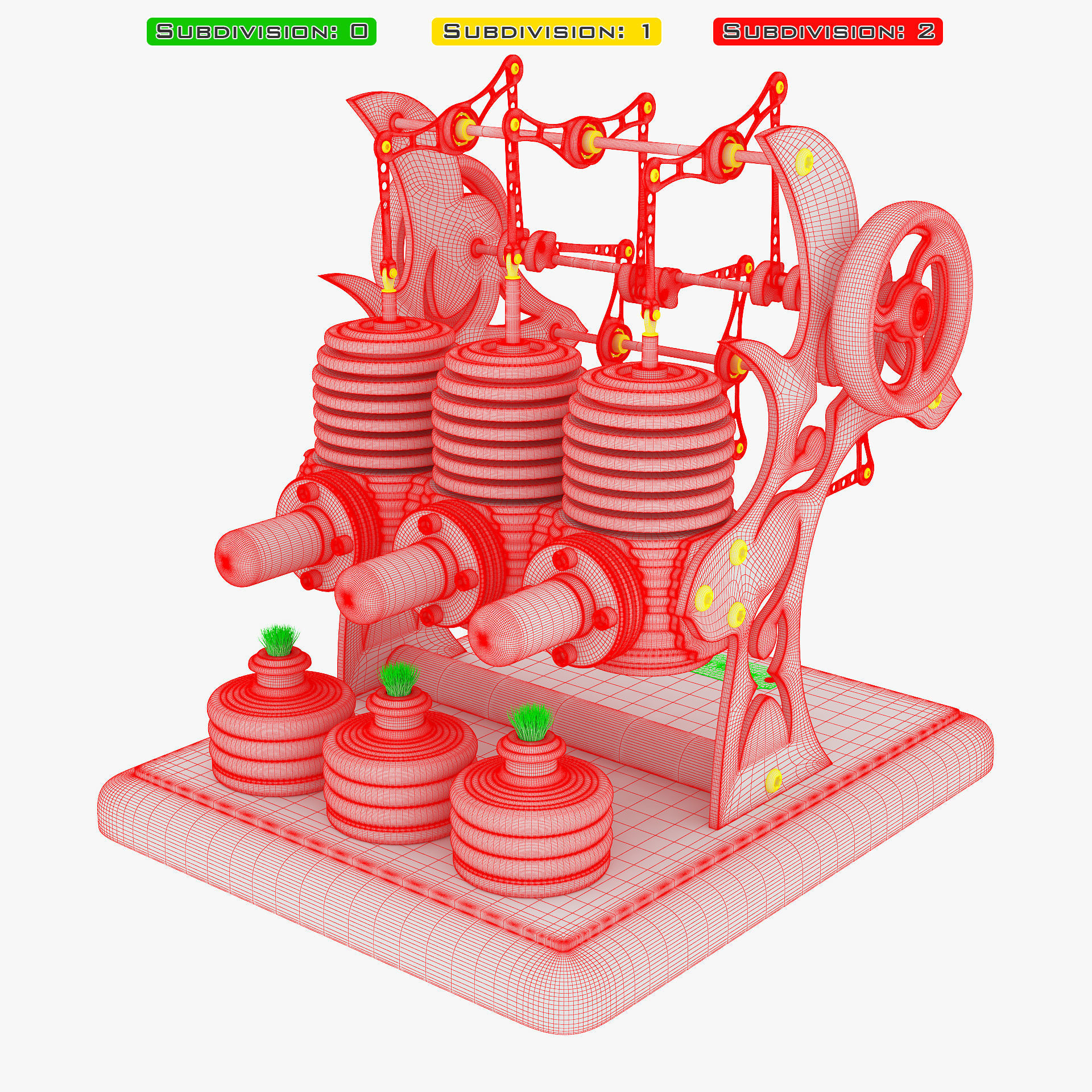 Stirling Engine Triple v 1 3D model | CGTrader