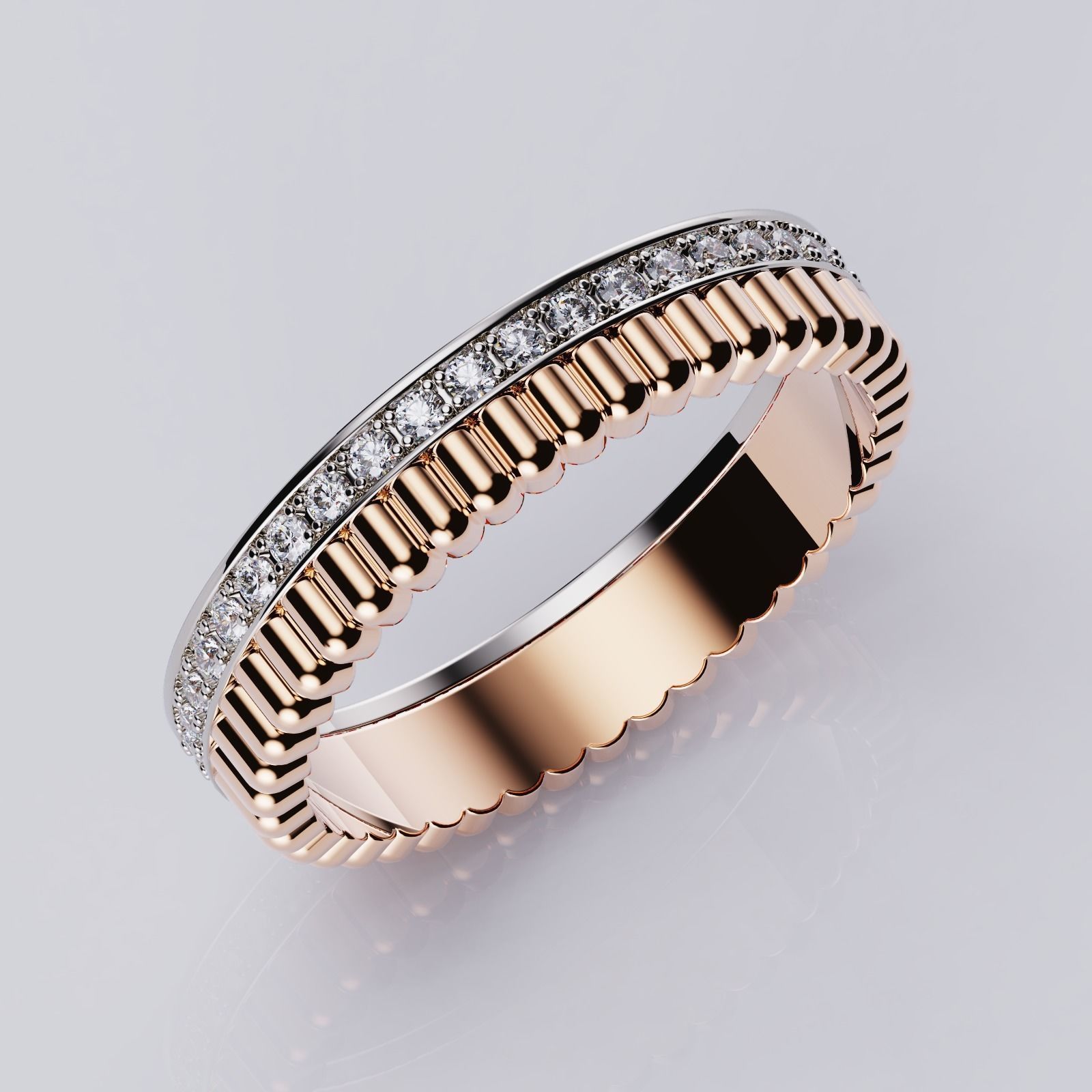 Quatre radiant edition wedding band style 3D model 3D printable | CGTrader