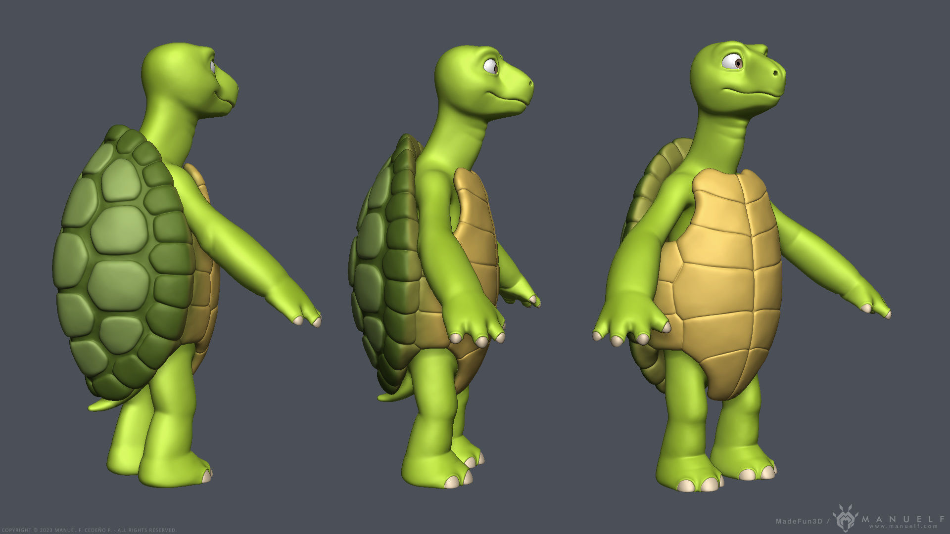 Stylized Cartoon Turtle - Biped 3D model | CGTrader