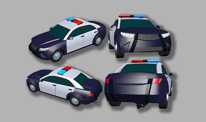 3D model Police car Hypercasual VR / AR / low-poly | CGTrader